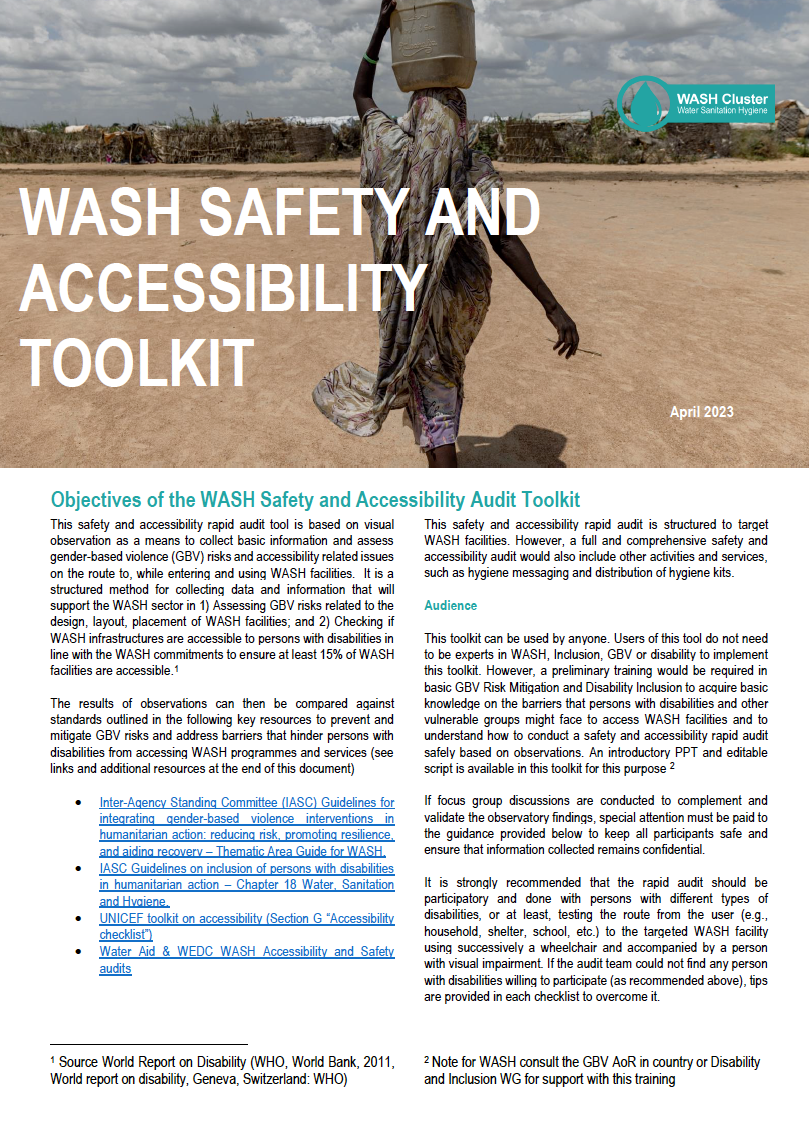 WASH Safety and Accessibility Toolkit - Humanitarian Sanitation Hub