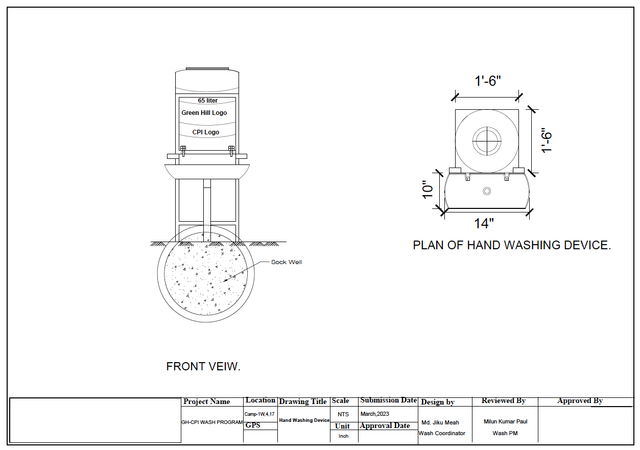 Handwashing Device - Design, Cox's Bazar (Bangladesh) - Humanitarian ...