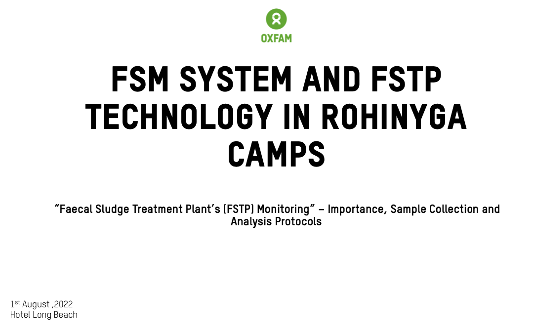 Training Materials for FSM Workers on "Faecal Sludge Treatment Plant ...